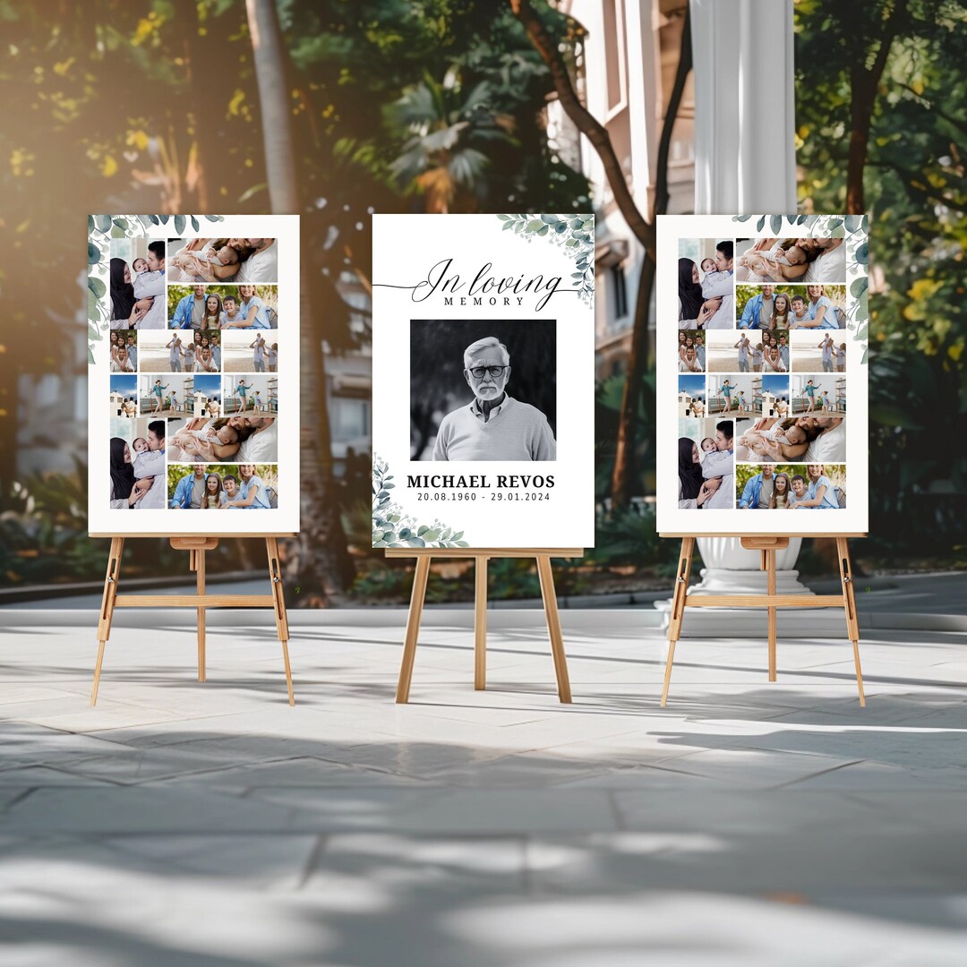 Funeral Welcome Sign Template With Greenery for Celebration of Life ...