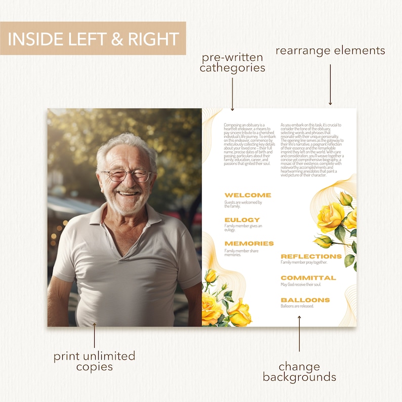 Catholic Funeral Program Invitation Template for Modern Celebration of ...