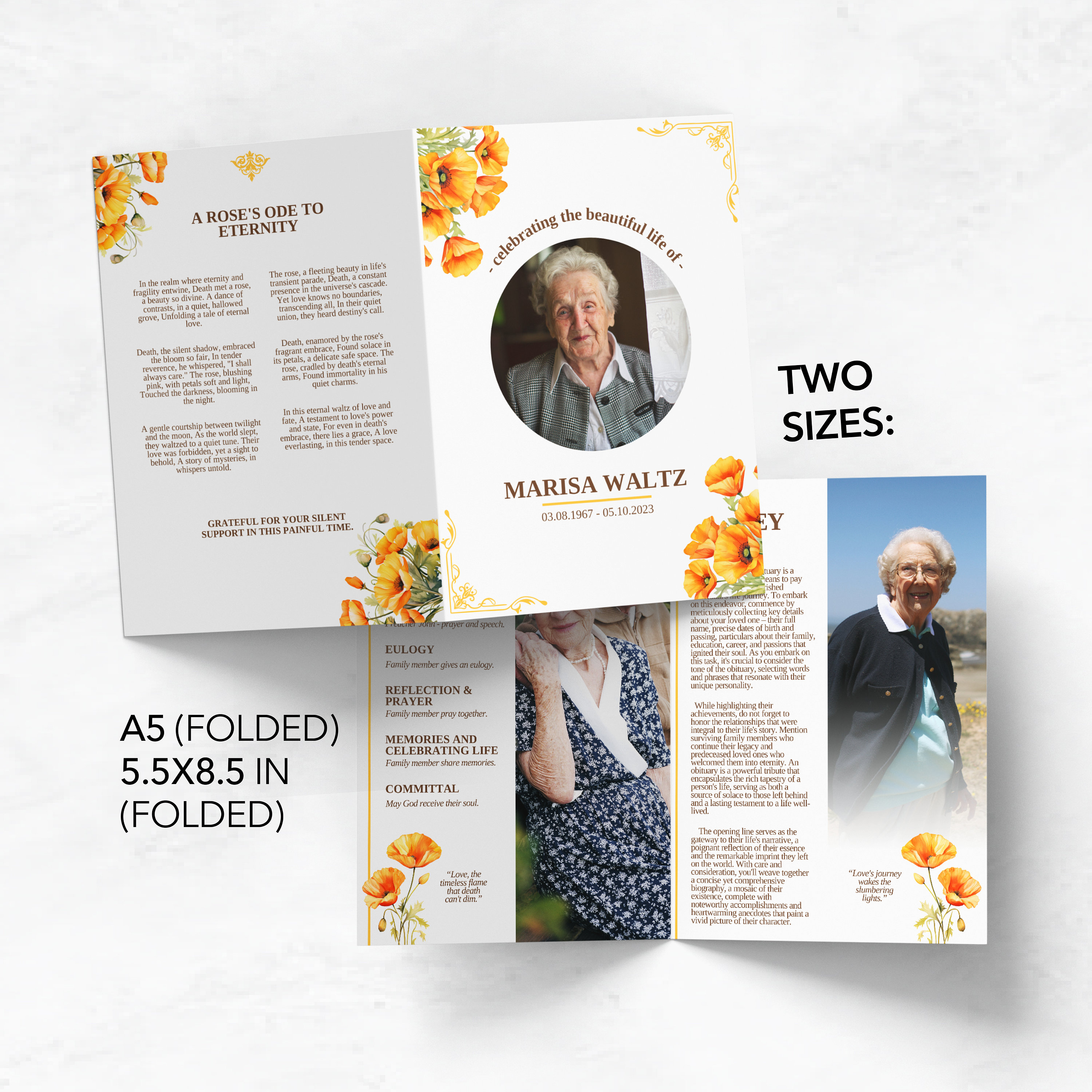 Editable Catholic Funeral Program Template for Celebration of Life ...