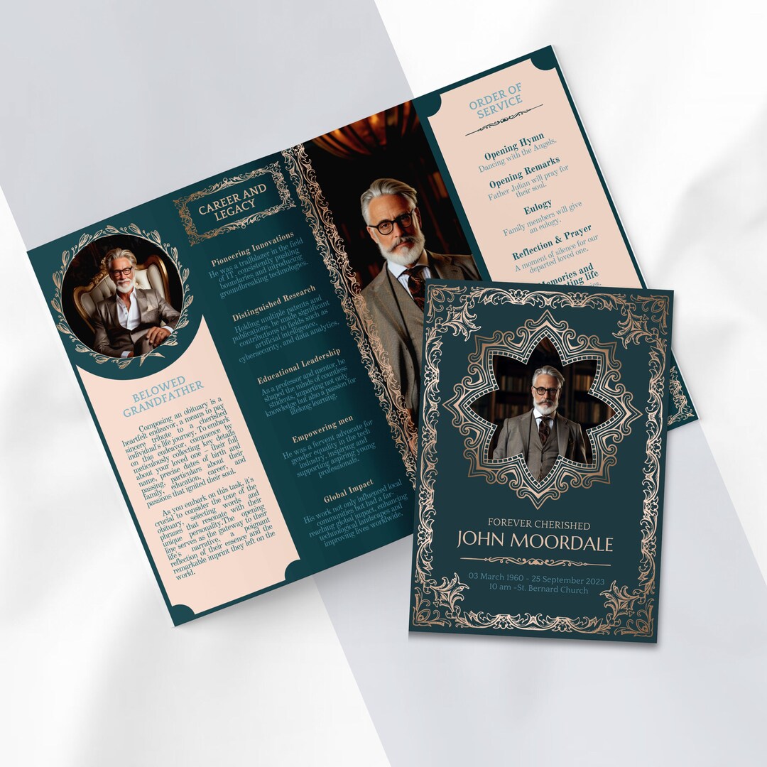 Editable Funeral Program Template I Celebration of Life I Ceremony ...