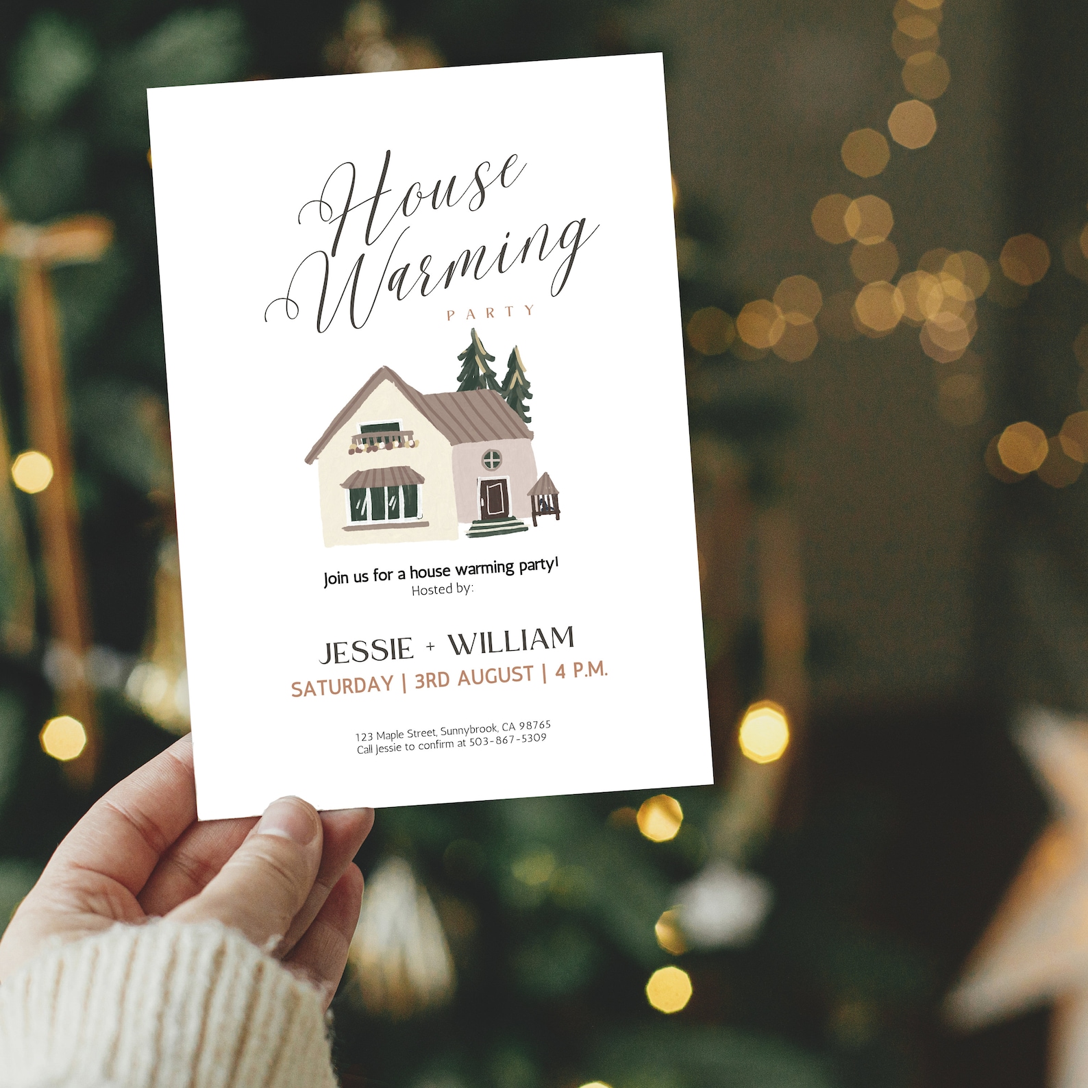Editable Housewarming Template Invite Minimal Invitation for ...