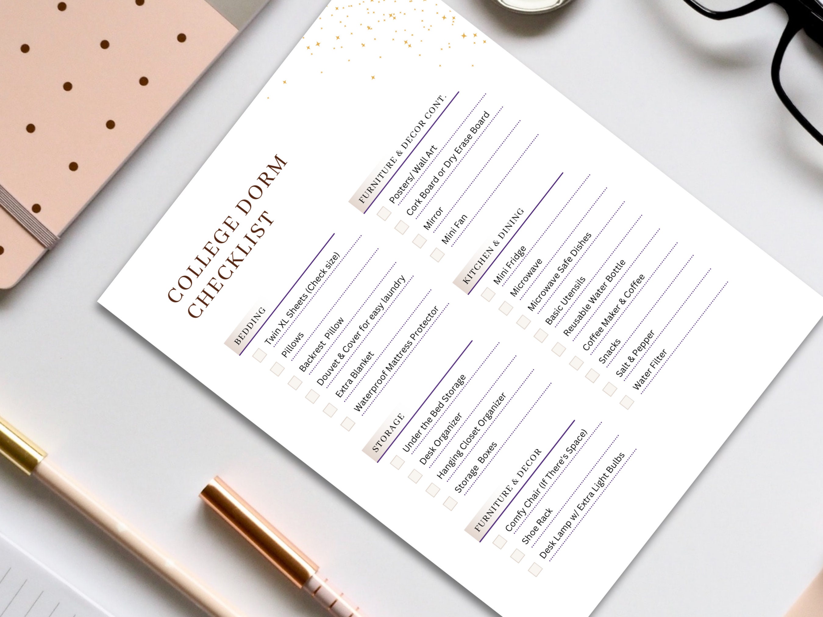 College Dorm Essentials Checklist | College Dorm Room Checklist ...