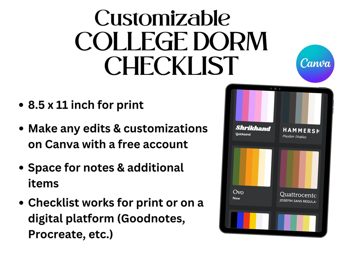 College Dorm Essentials Checklist | College Dorm Room Checklist ...
