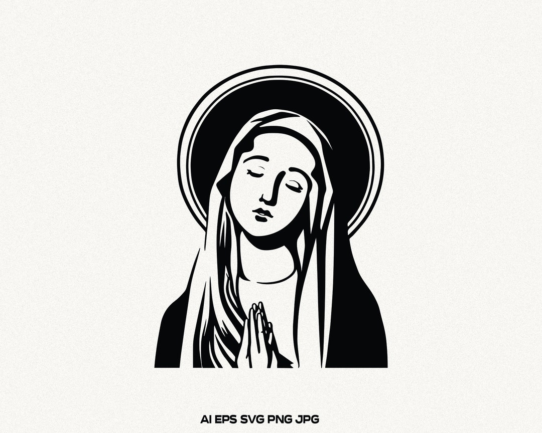Virgin Mary SVG Vector Illustration Virgin Mary SVG File Cut - Etsy