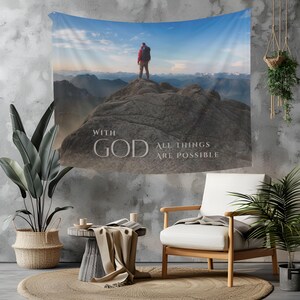 Bible Verse Wall Tapestry, Religious Home Decor, Inspirational Faith ...