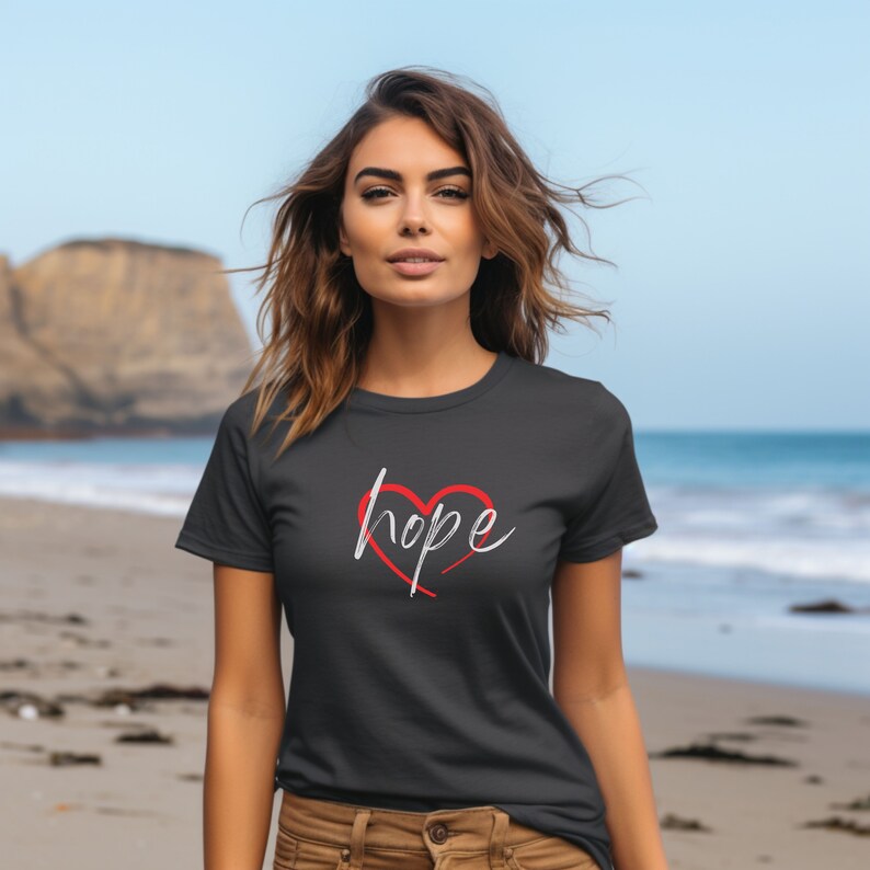Hope T-shirt, Hope and Heart Tee, Positive Shirt, Motivational Shirt ...