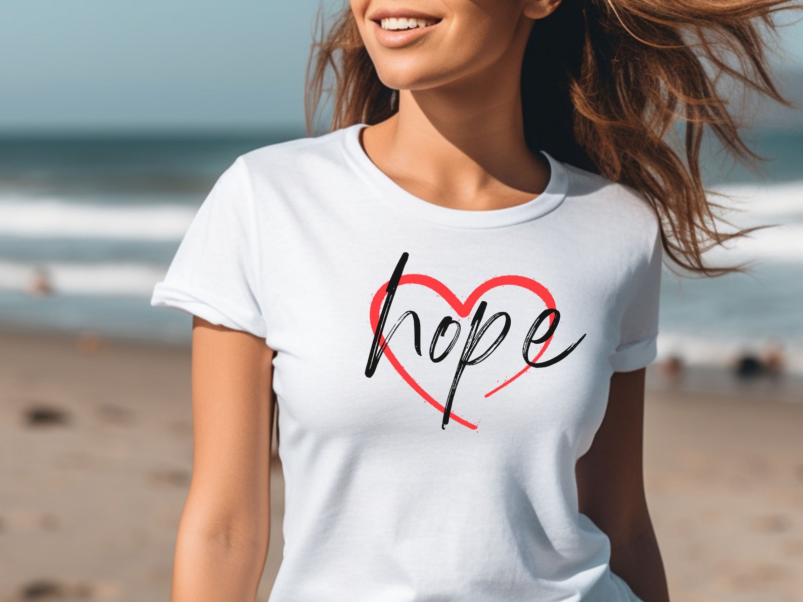 Hope T-shirt, Hope and Heart Tee, Positive Shirt, Motivational Shirt ...
