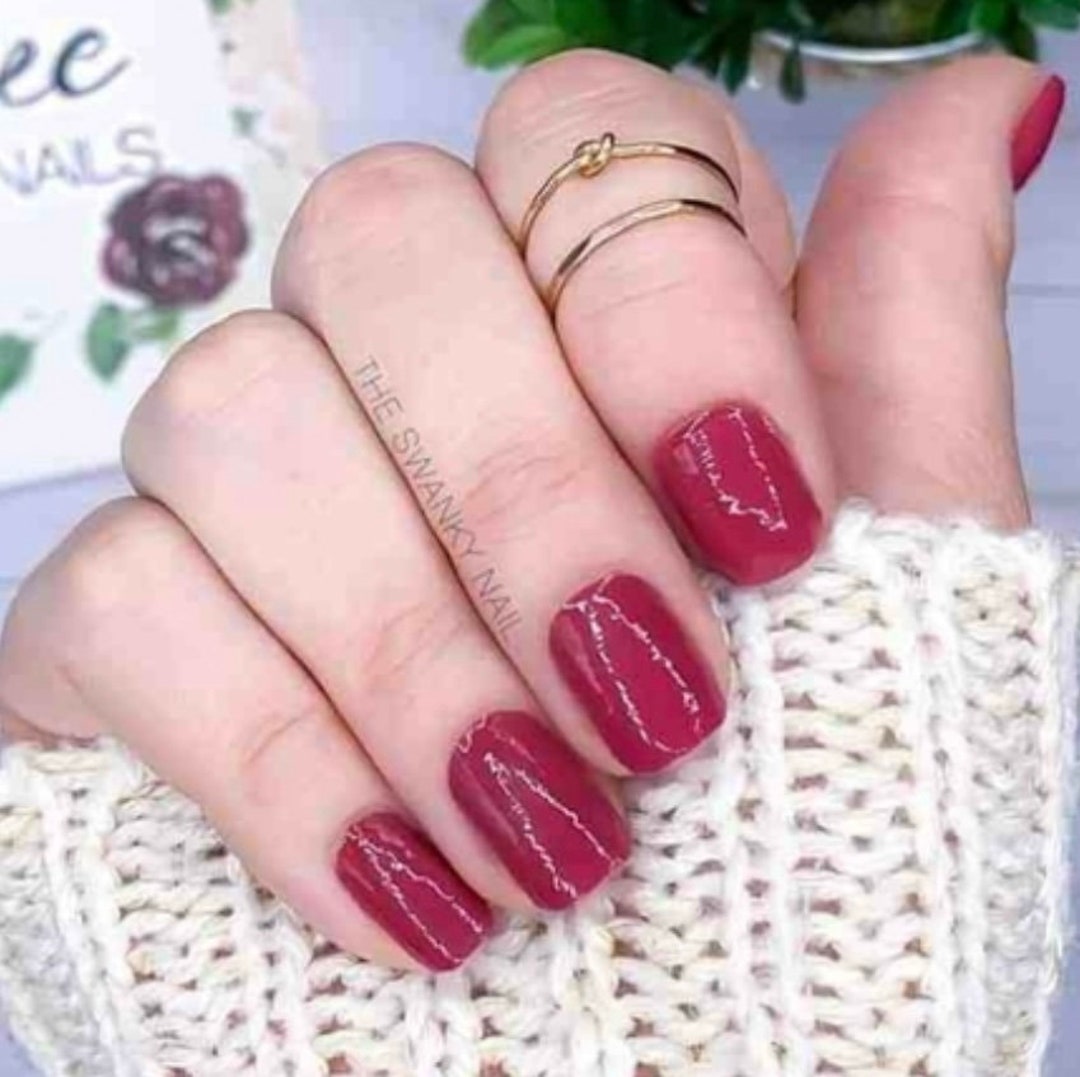 Munich Mulberry Nail Polish Strips: Real Polish Press on Nails - Etsy