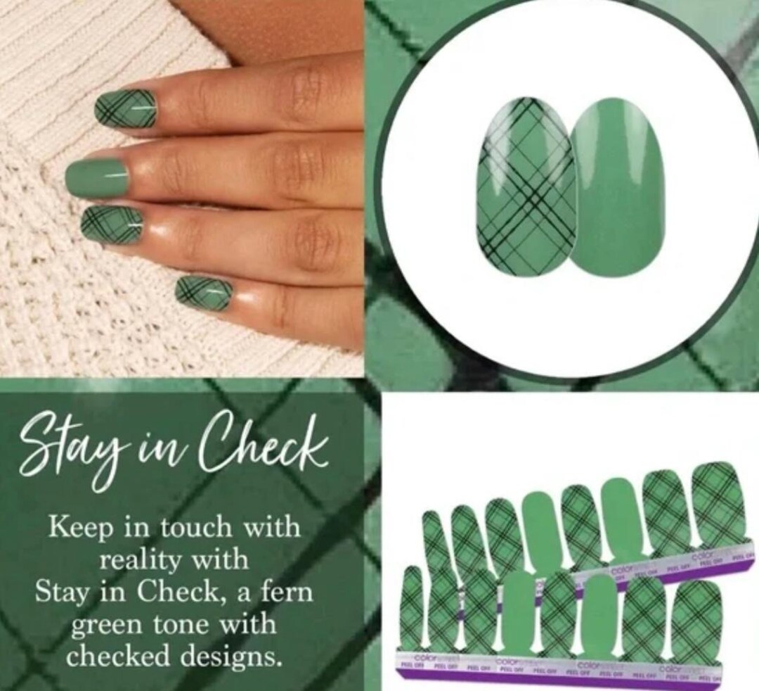 Color Street 'stay in Check' Real Polish Nail Strips: Green Plaid - Etsy