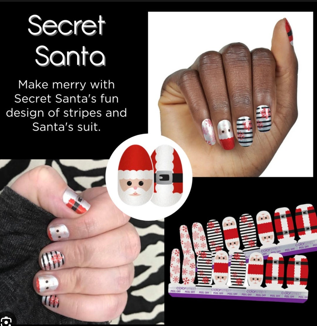 Color Street Real Polish Nail Strips: Secret Santa Christmas Nails - Etsy