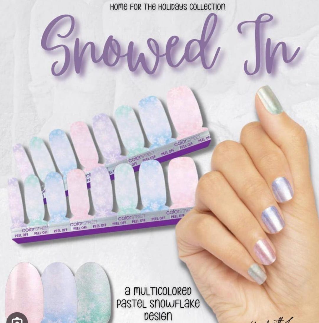 Color Street Nails, Snowed In, Snowflake Nails - Etsy