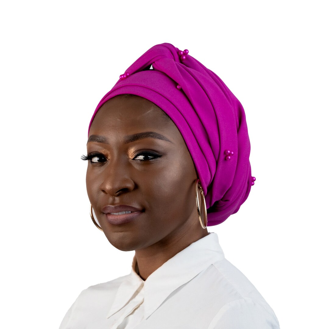 Turban With Pearls for Women, Elegant Beaded Headwrap, Chic Fashion ...