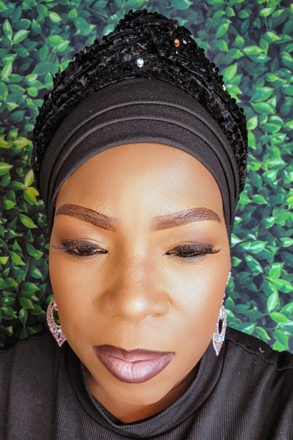 Luxury Crystal Turban for Women, Embellished Bling Headwrap, Sparkly ...