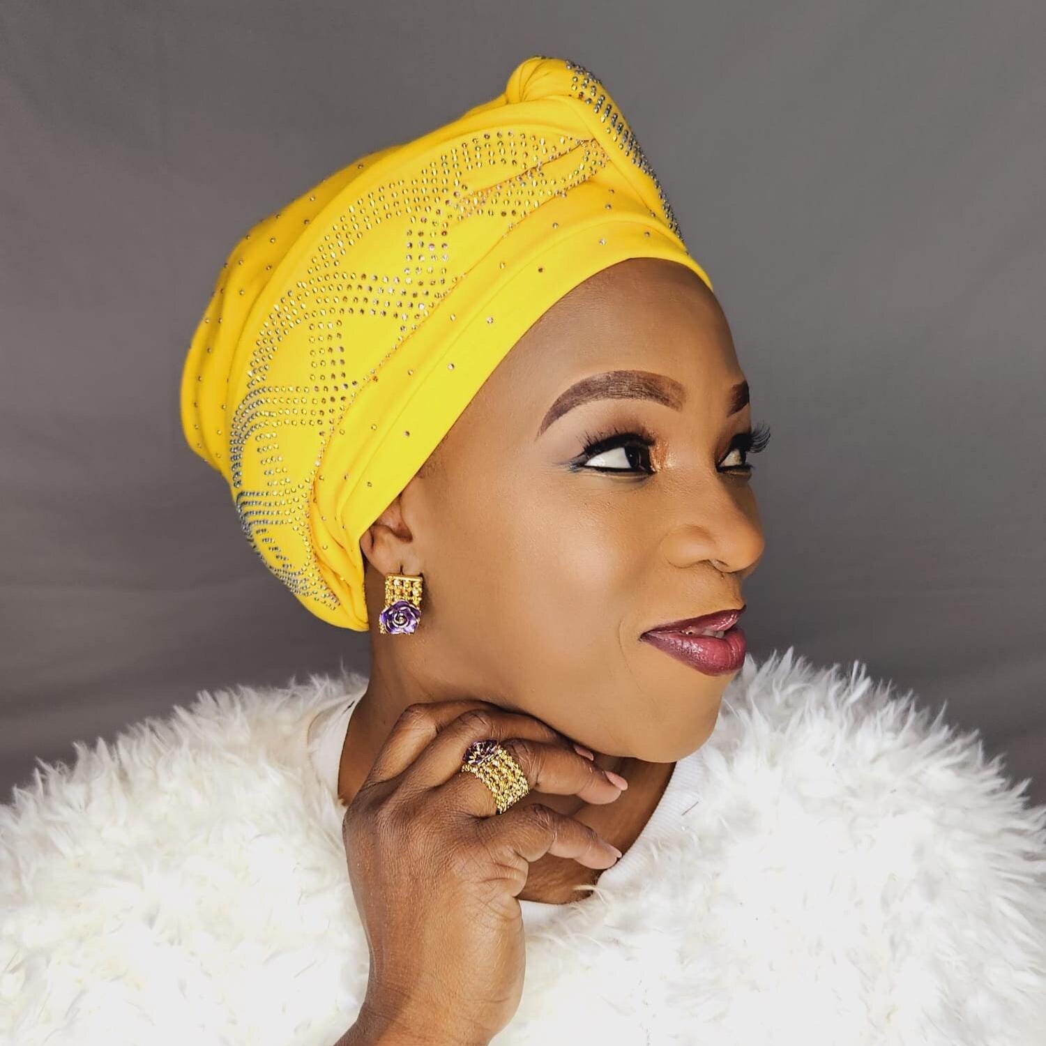 Pre-tied Embellished Turban for Women, Soft Lined Chemo Cap, the ...