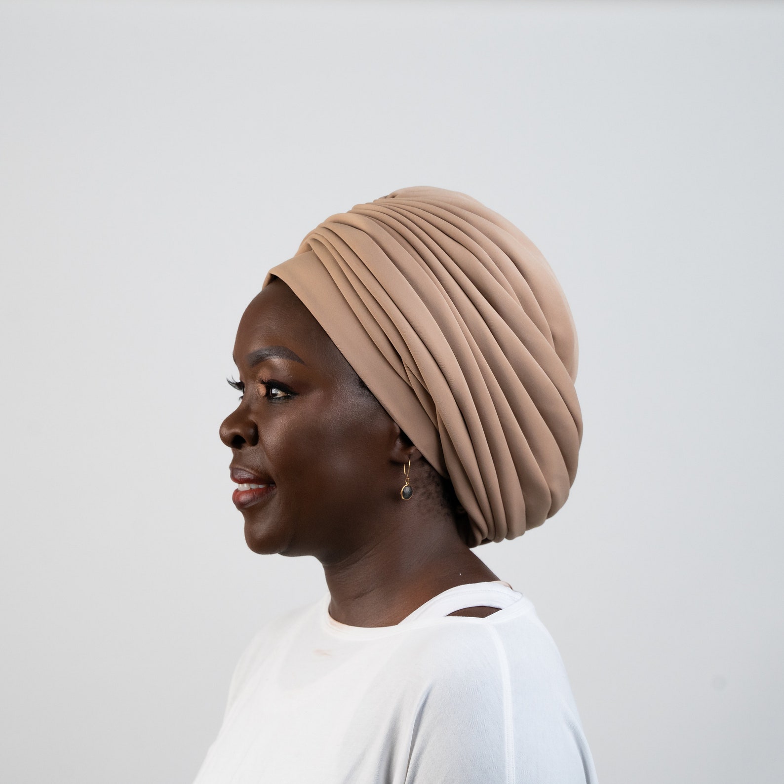 Beige Turban With Rope Detailing Chic Head Wear Comfortable Turban ...