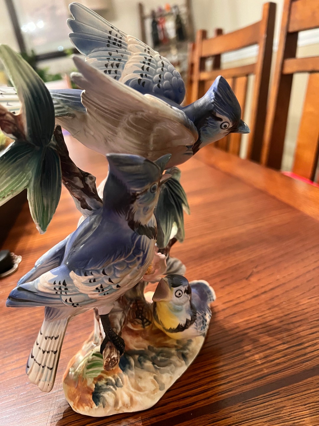 Vintage Blue Jay Family Figurine. - Etsy