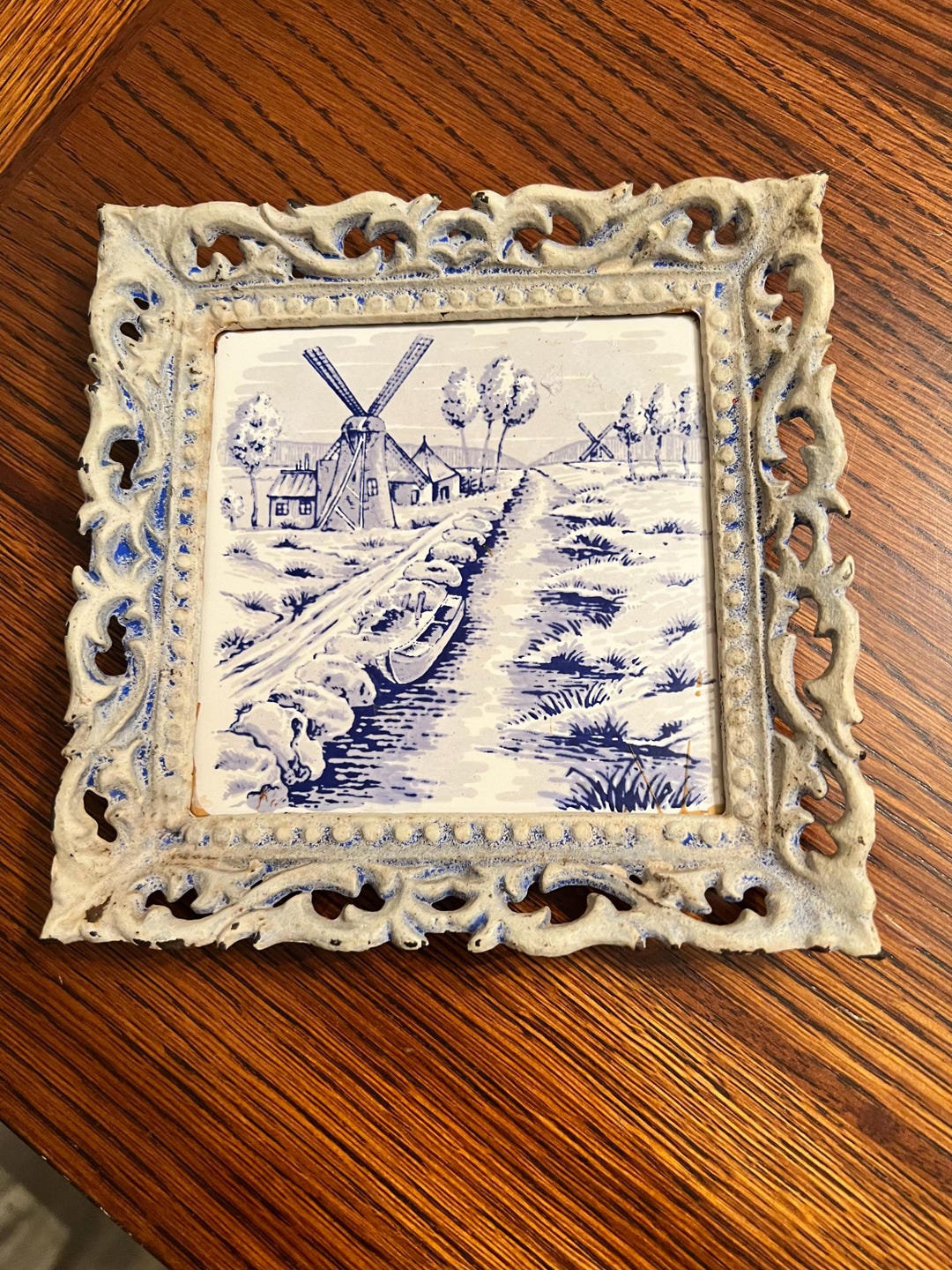 Vintage Framed Dutch Windmill Tile - Etsy