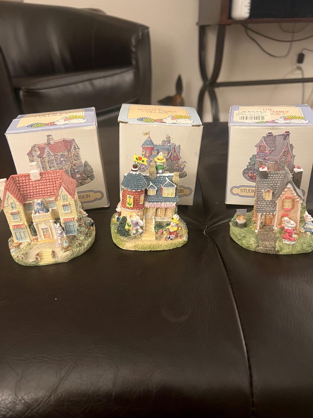 The Bunny Family Village Set of Three Houses - Etsy