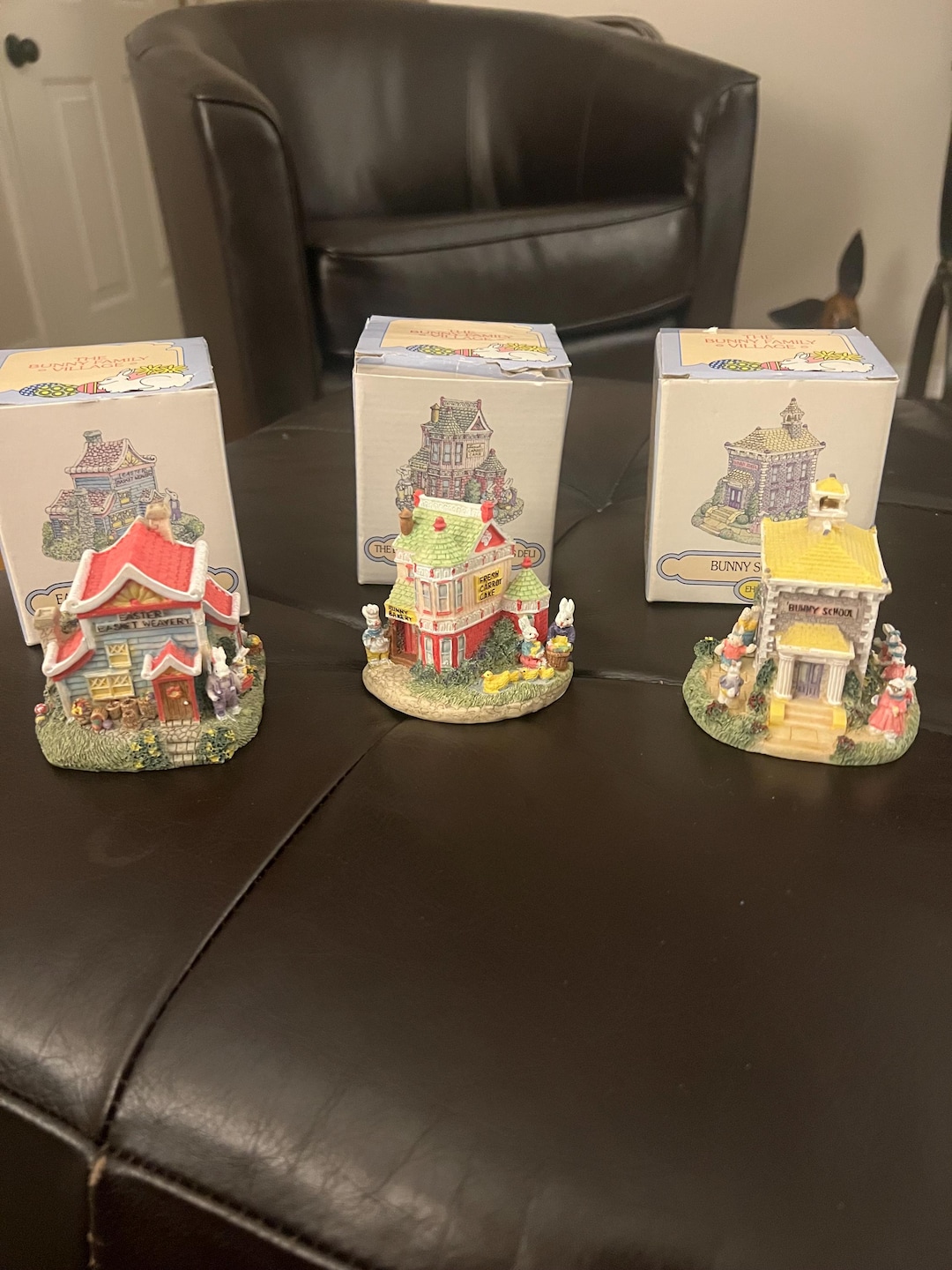 The Bunny Family Village Set of Three Houses - Etsy