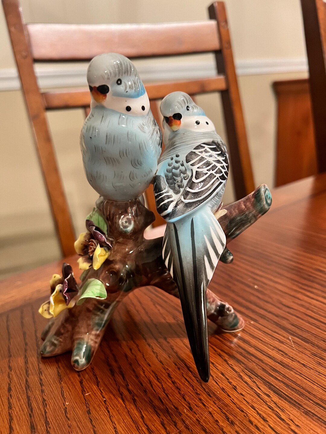 Vintage Lefton Porcelain Parakeets - Etsy