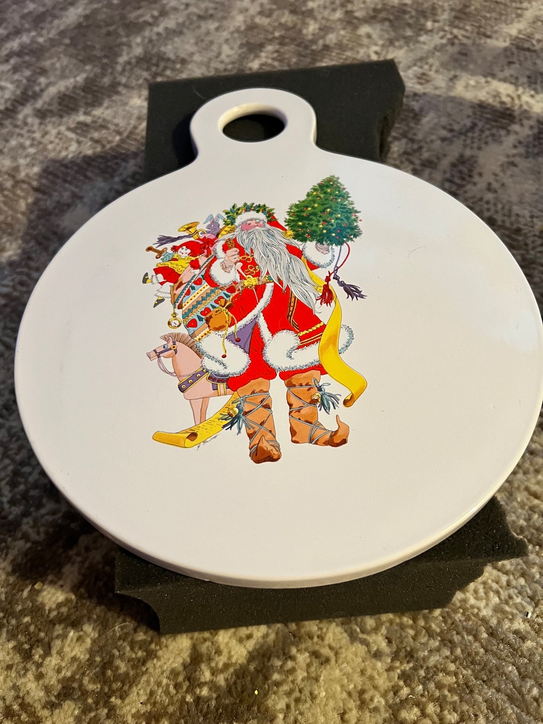 Vintage Christmas Ceramic Cutting Board/cheese Board - Etsy