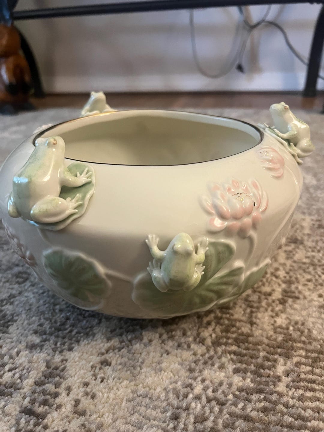 Vintage Lenox Floral Frog Bowl - Etsy