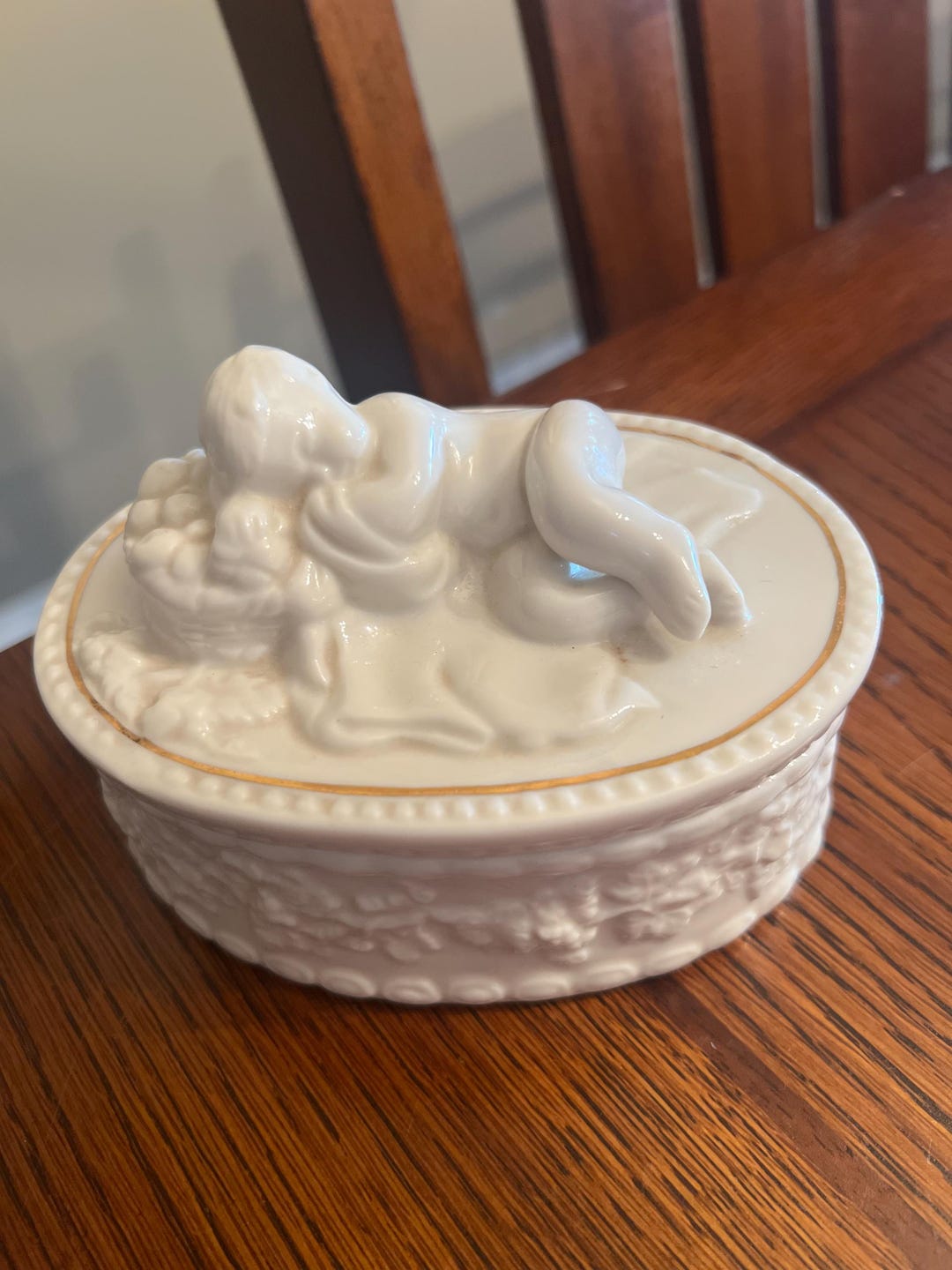 Vintage Cherub Trinket Box - Etsy