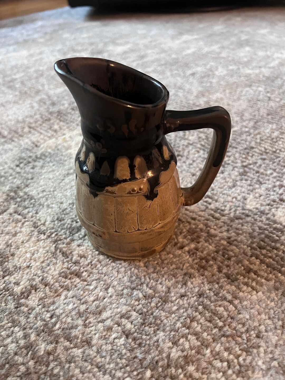 Vintage French Pottery Wine Barrel Shaped Jug. - Etsy