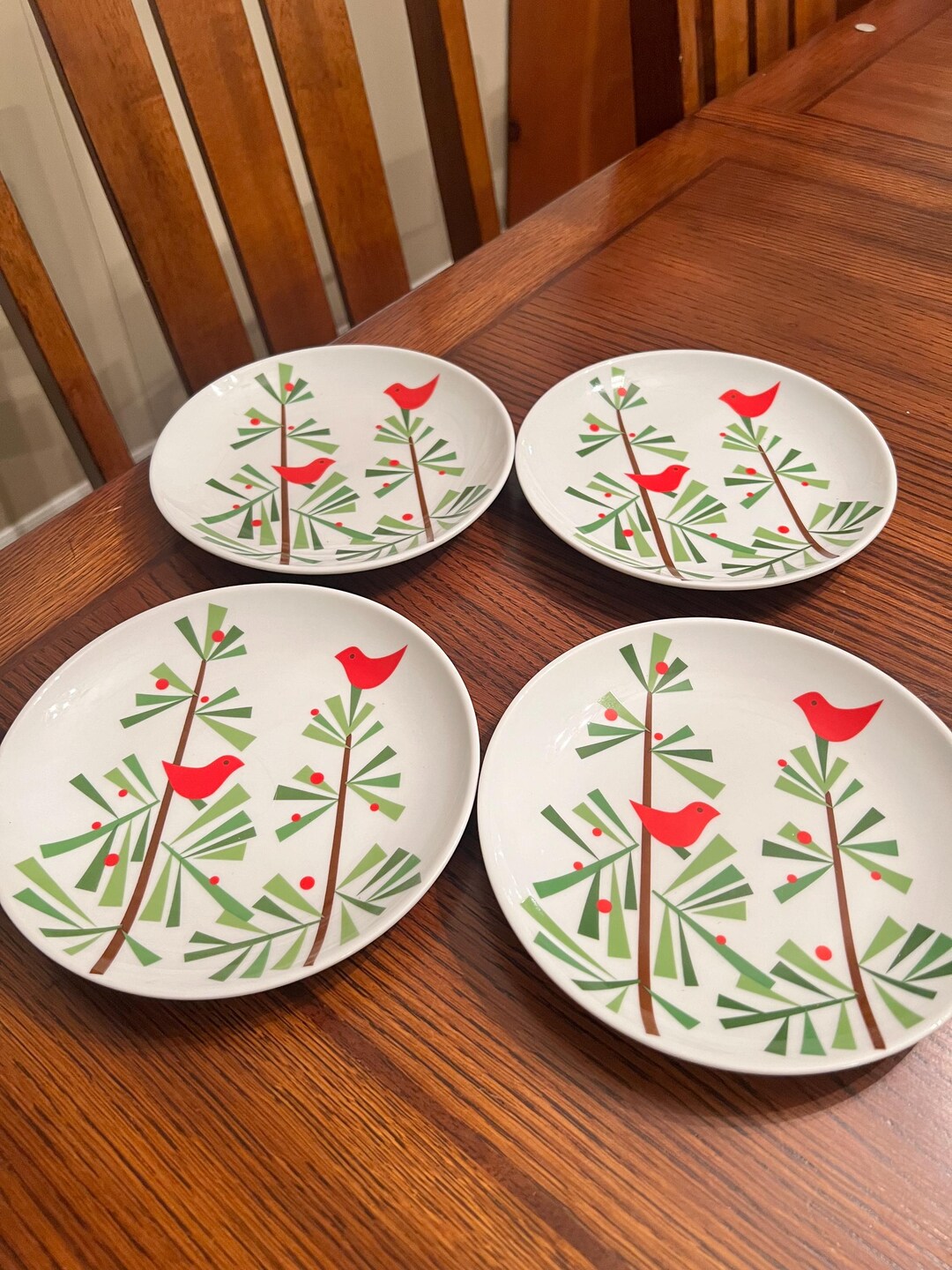 Set of 4, Crate and Barrel Cardinal Dessert Plates. - Etsy