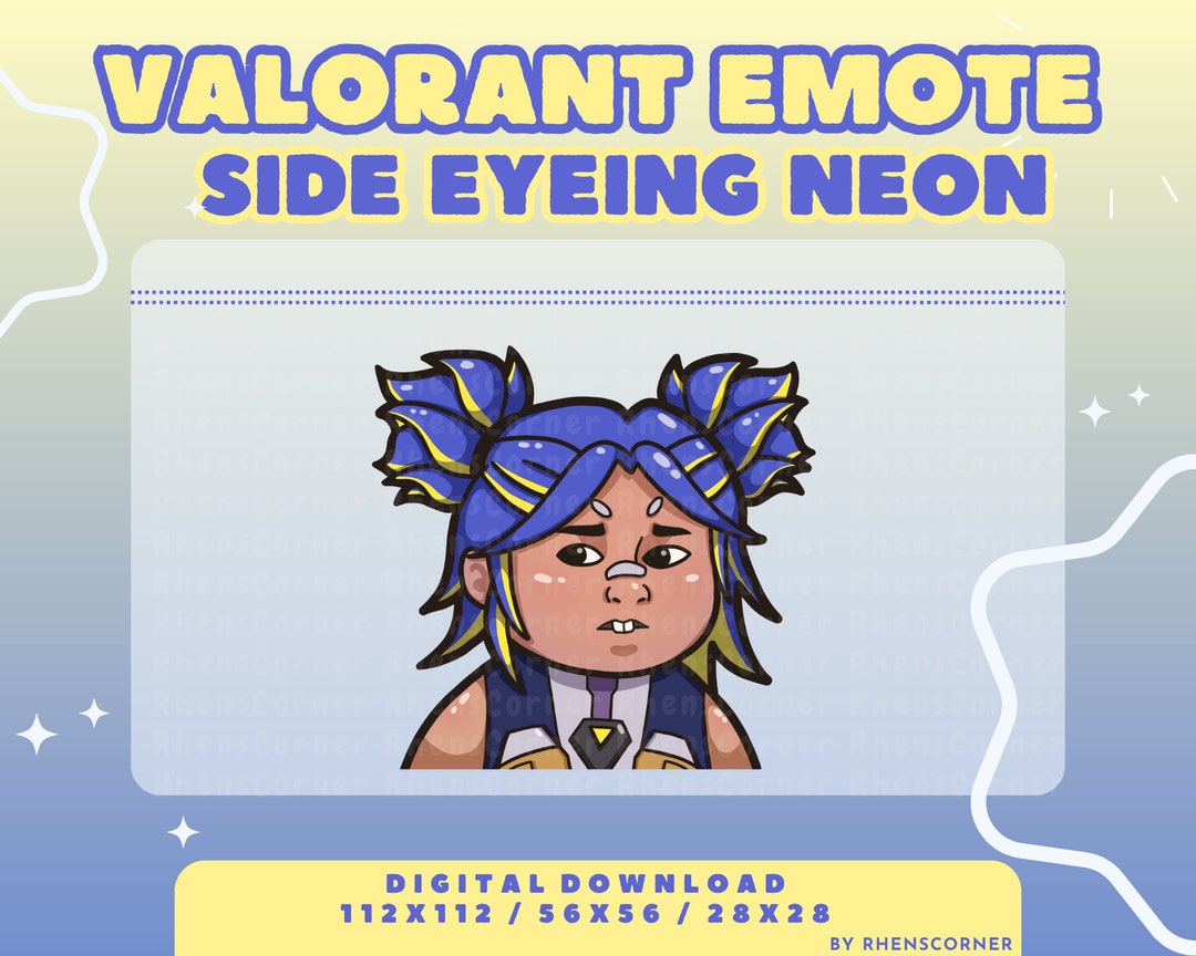Side Eyeing Valorant Neon Sassy Cute Emote Twitch Discord - Etsy