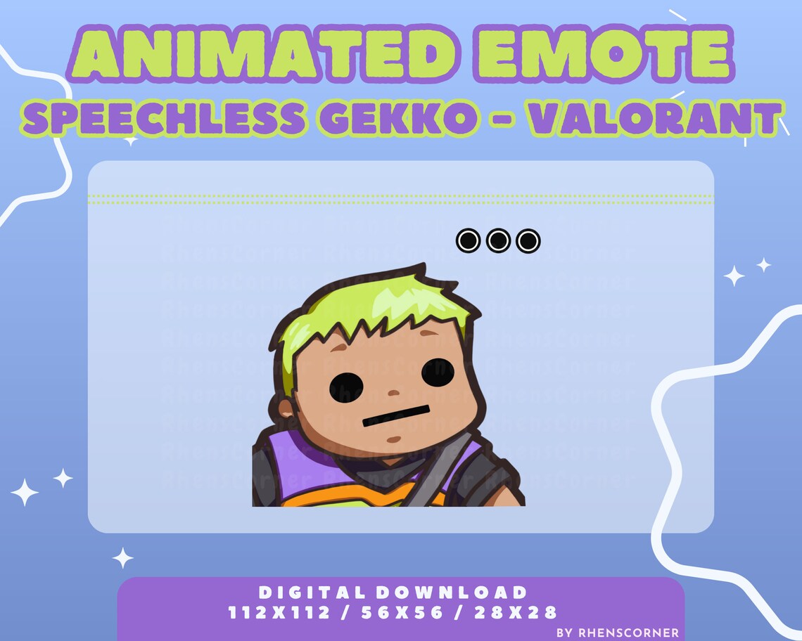Cute ANIMATED Speechless Valorant Gekko Emote ... - Twitch, Discord ...