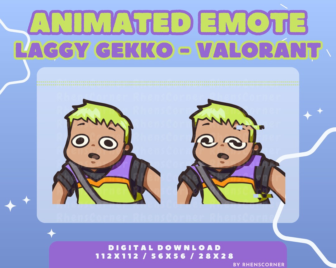 Cute ANIMATED Laggy Valorant Gekko Emote - Twitch, Discord, Youtube - Etsy
