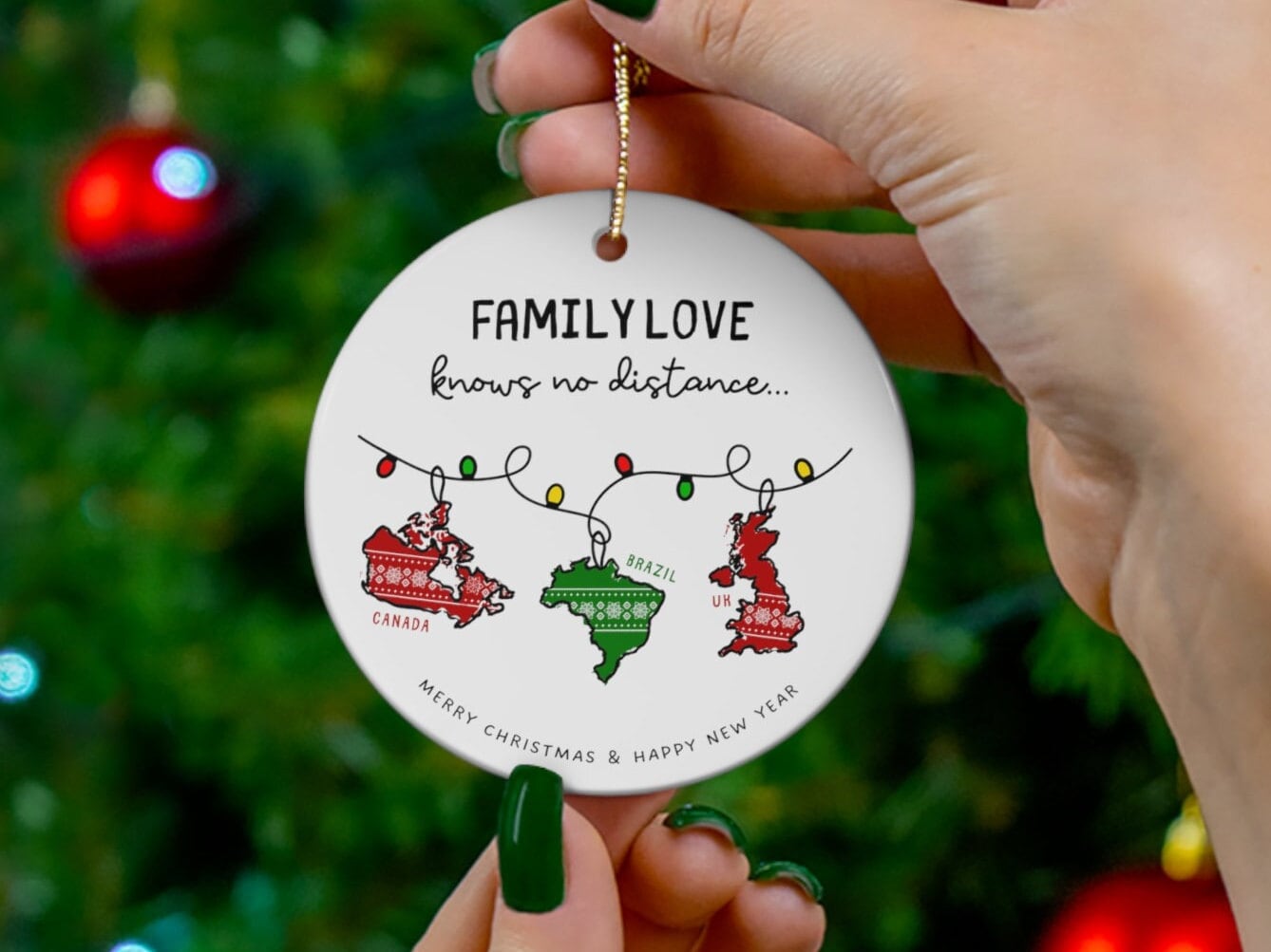 Personalized Long Distance Family Christmas Gift, Custom Countries ...