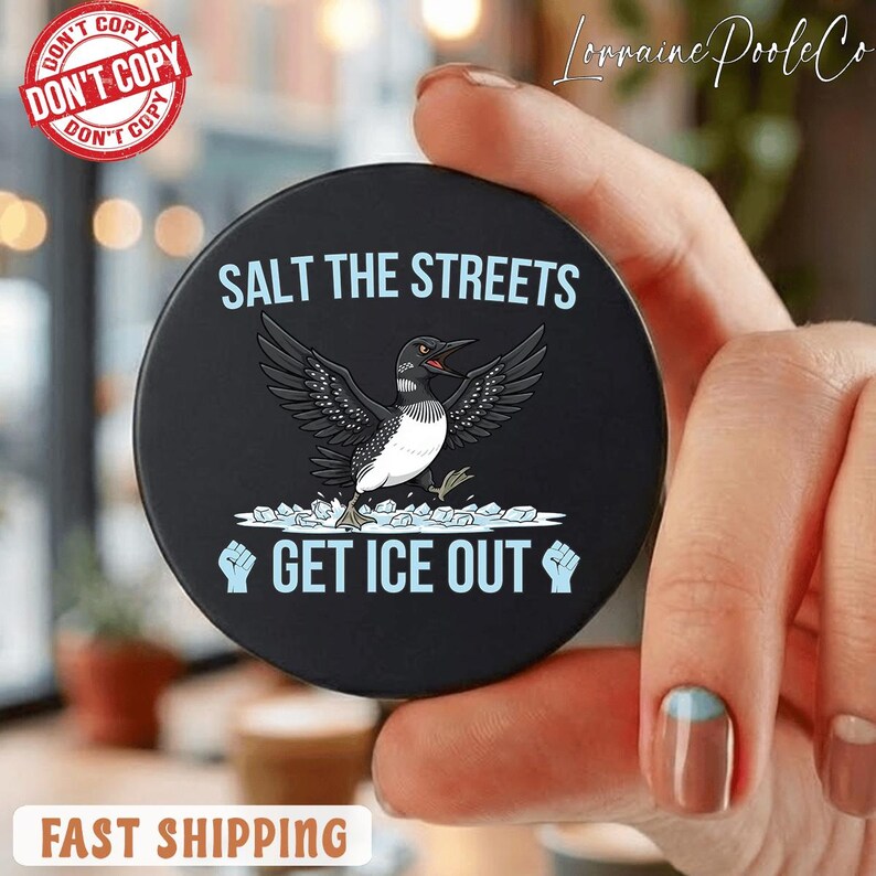 Minnesota Loon Salt the Streets 3 SIZES Pin Button/magnet/sticker ...