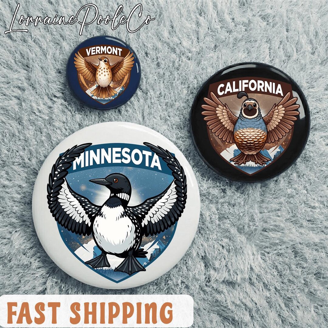 Minnesota Rebel Loon Pin, Laser Loon Button, MN State Flag Meme ...