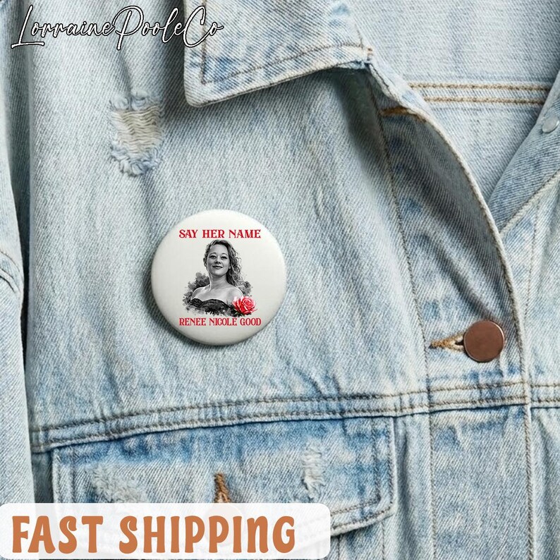 Say Her Name Renee Nicole Good Pin Buttons in 3 Sizes, Anti Ice Pin ...