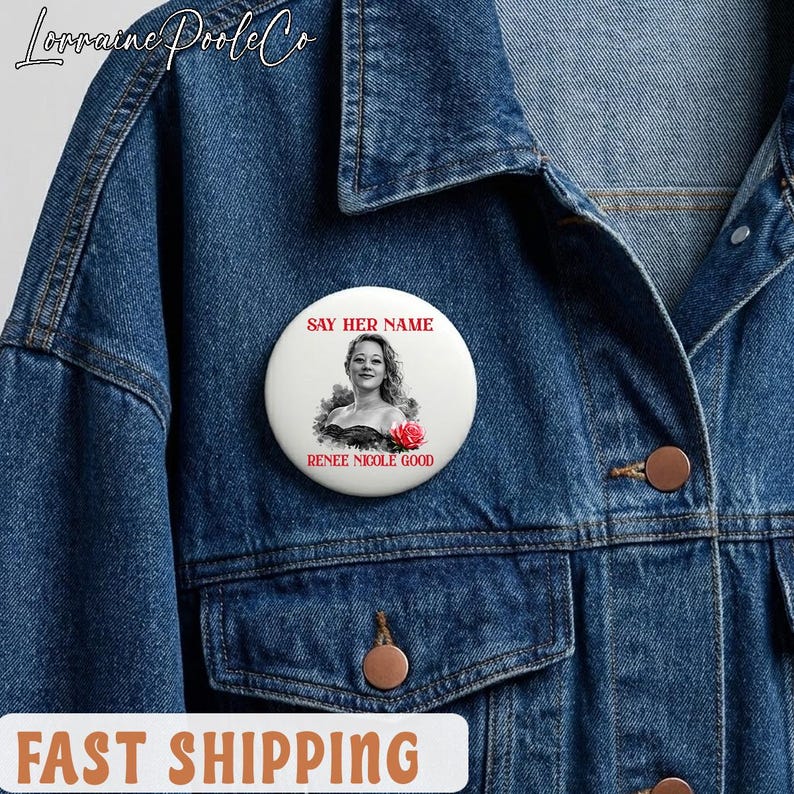 Say Her Name Renee Nicole Good Pin Buttons in 3 Sizes, Anti Ice Pin ...