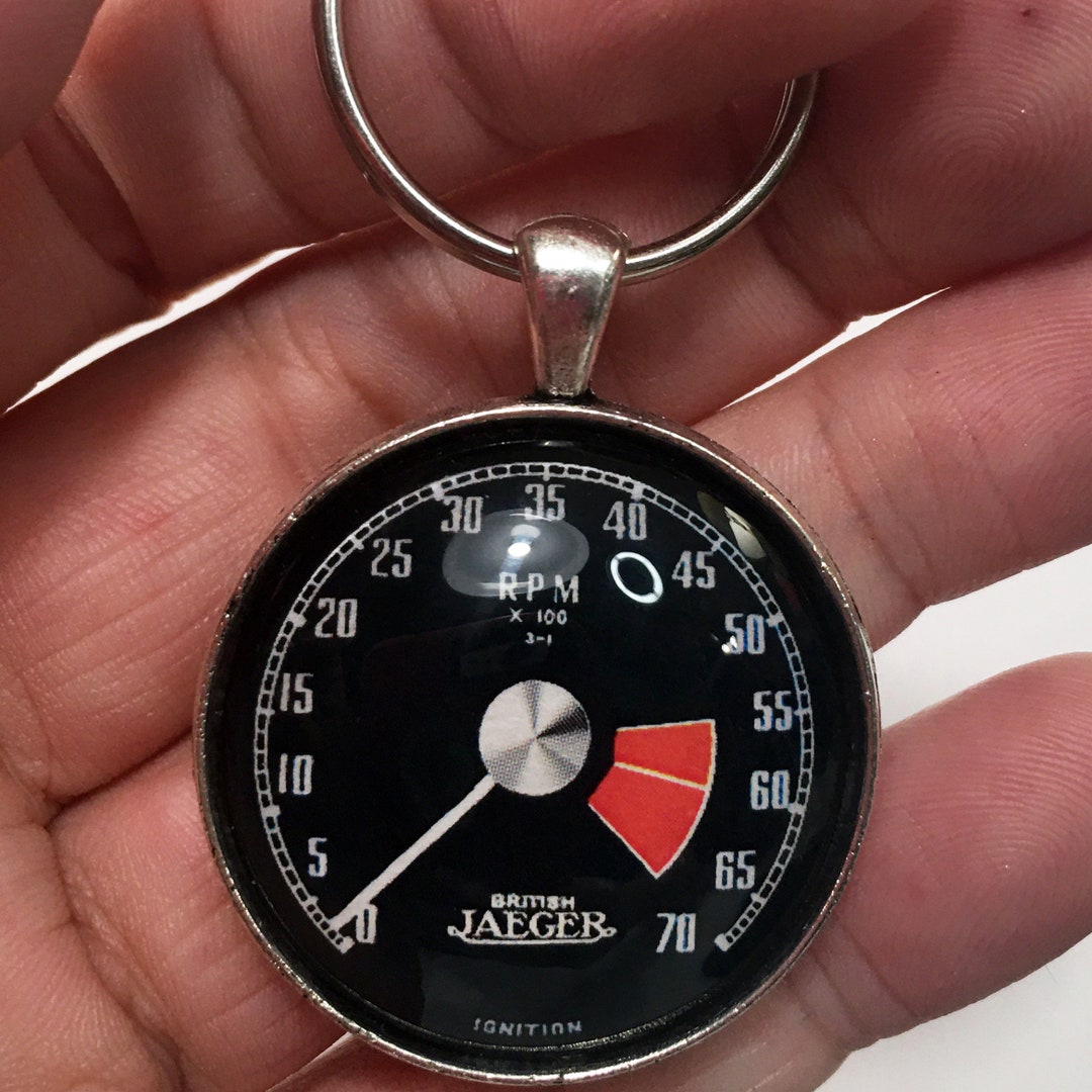Vintage MG British MGA 70 MPH Jaeger Speedometer 1.2" Diameter Keychain ...