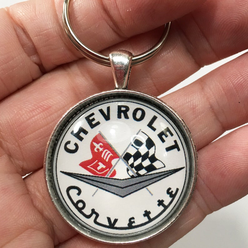 Vintage Chevrolet Corvette 1.2 Diameter Keychain 1950's Chevy Corvette ...