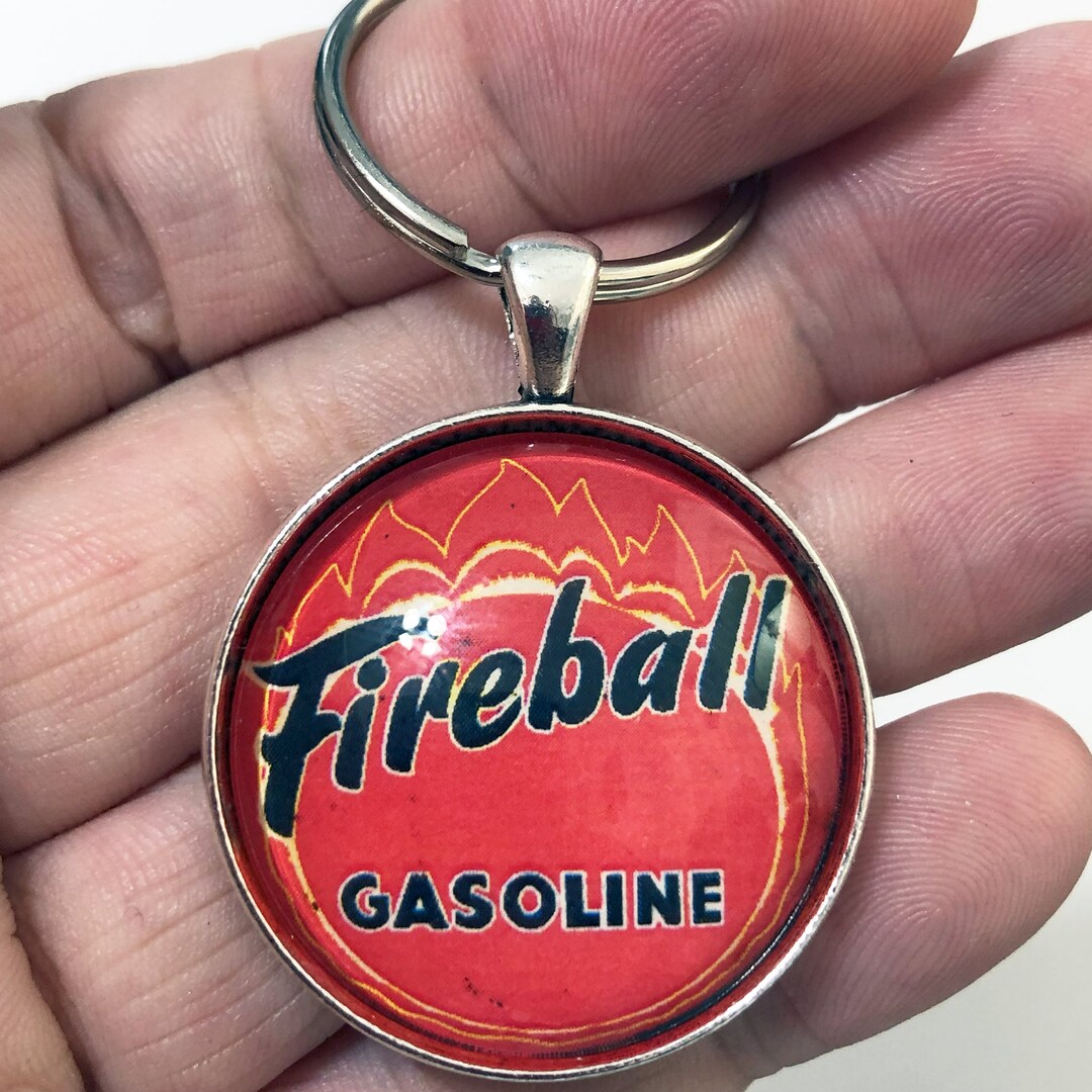 Vintage Fireball Gasoline Sign 1.2" Diameter Keychain - Etsy