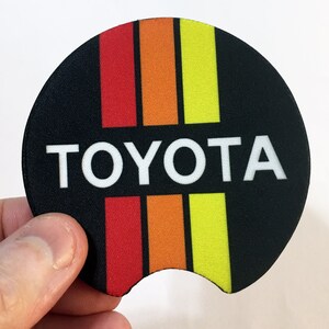 Vintage Toyota Tri Stripe Logo Design 2.75 Car Coaster Set 2 Coasters ...