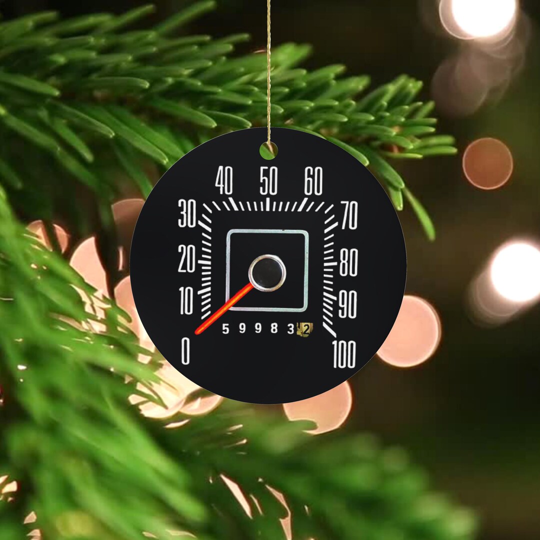 Vintage Ford Speedometer Metal Tree Ornament 2 Sided 2 3/4" (2.75 ...