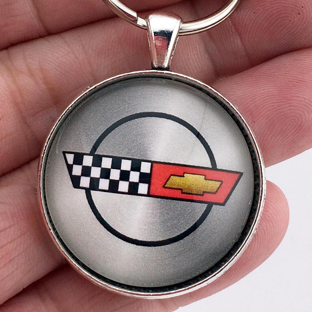 Vintage Corvette C4 Wheel Center Cap 1.2" Diameter Keychain Chevy 1983 ...