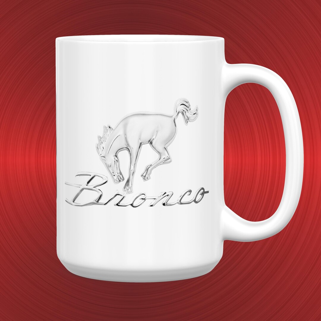 Vintage Ford Bronco Chrome Emblem Mug • LARGE 15 Oz • - Etsy