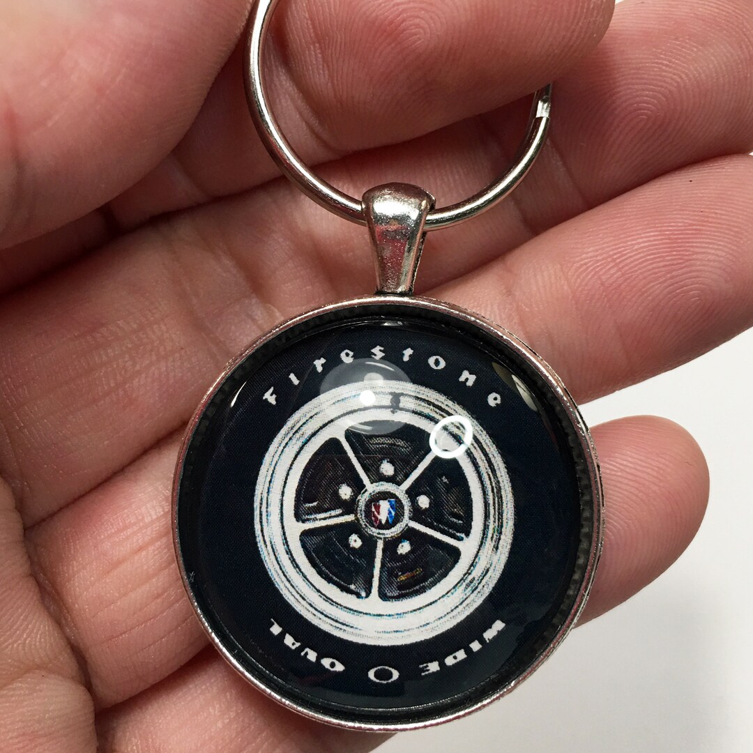 Vintage Firestone Wide Oval Tire Buick Tri Crest Rallye Mag Wheel 1.2 ...