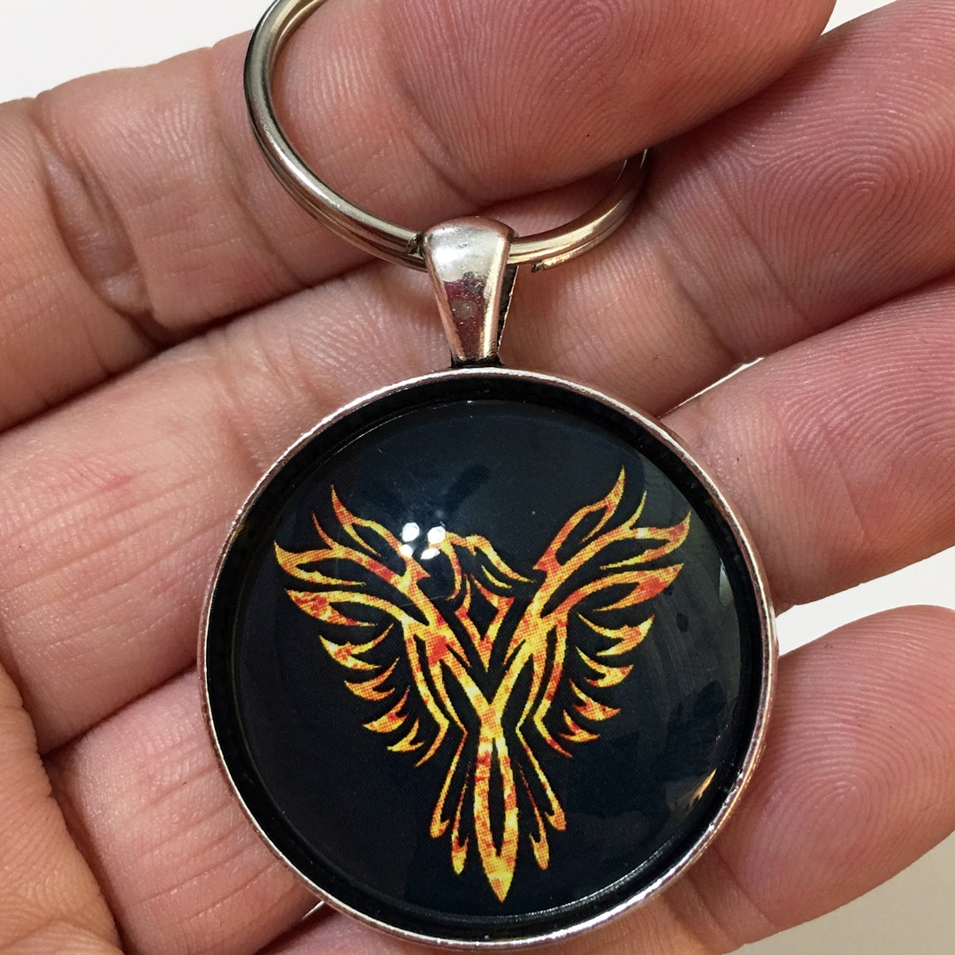 Flaming Phoenix From the Fire Rebirth Jewelry 1.2 Diameter Keychain - Etsy