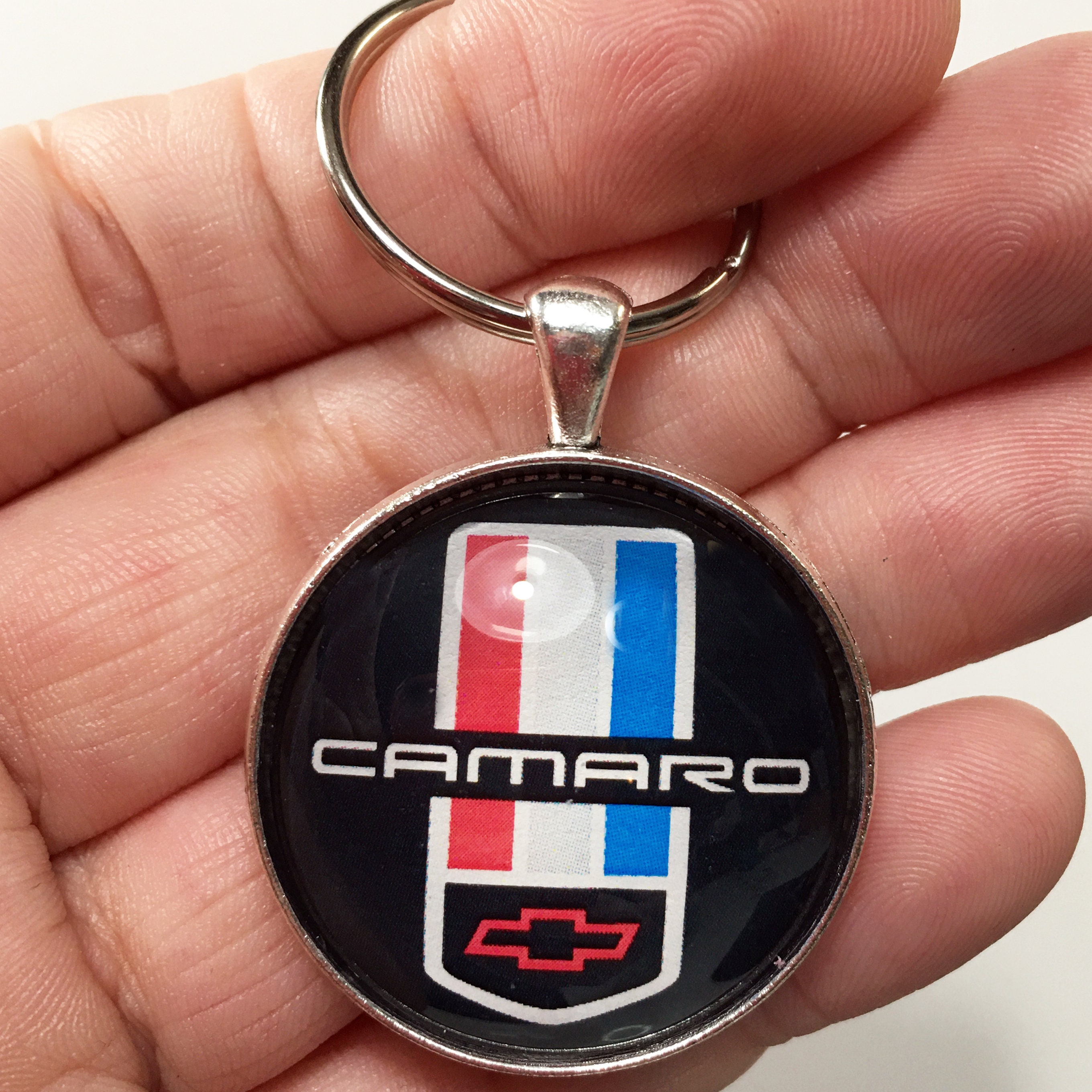 Vintage Chevrolet Camaro Tri Stripe Emblem Logo 1.2 Diameter Keychain ...