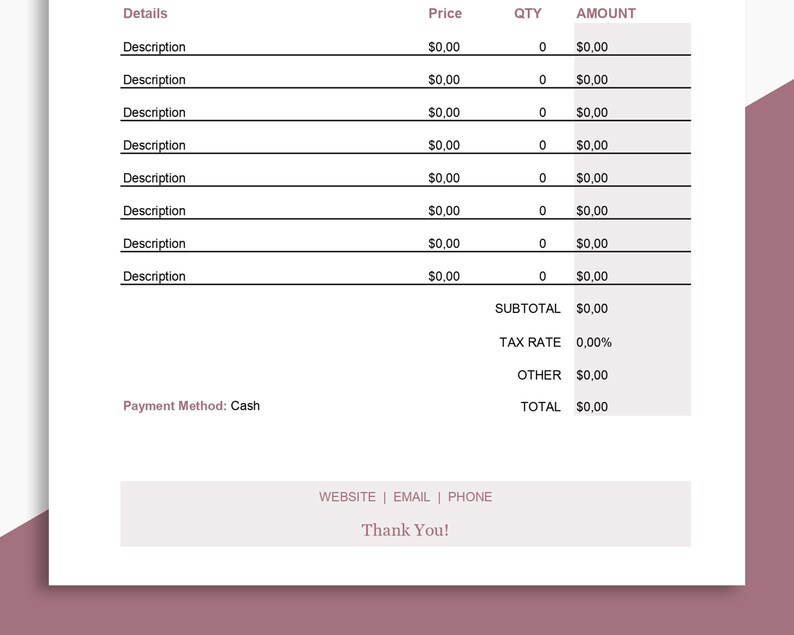 Receipt Template for Microsoft Excel and Google Sheets. Fully ...