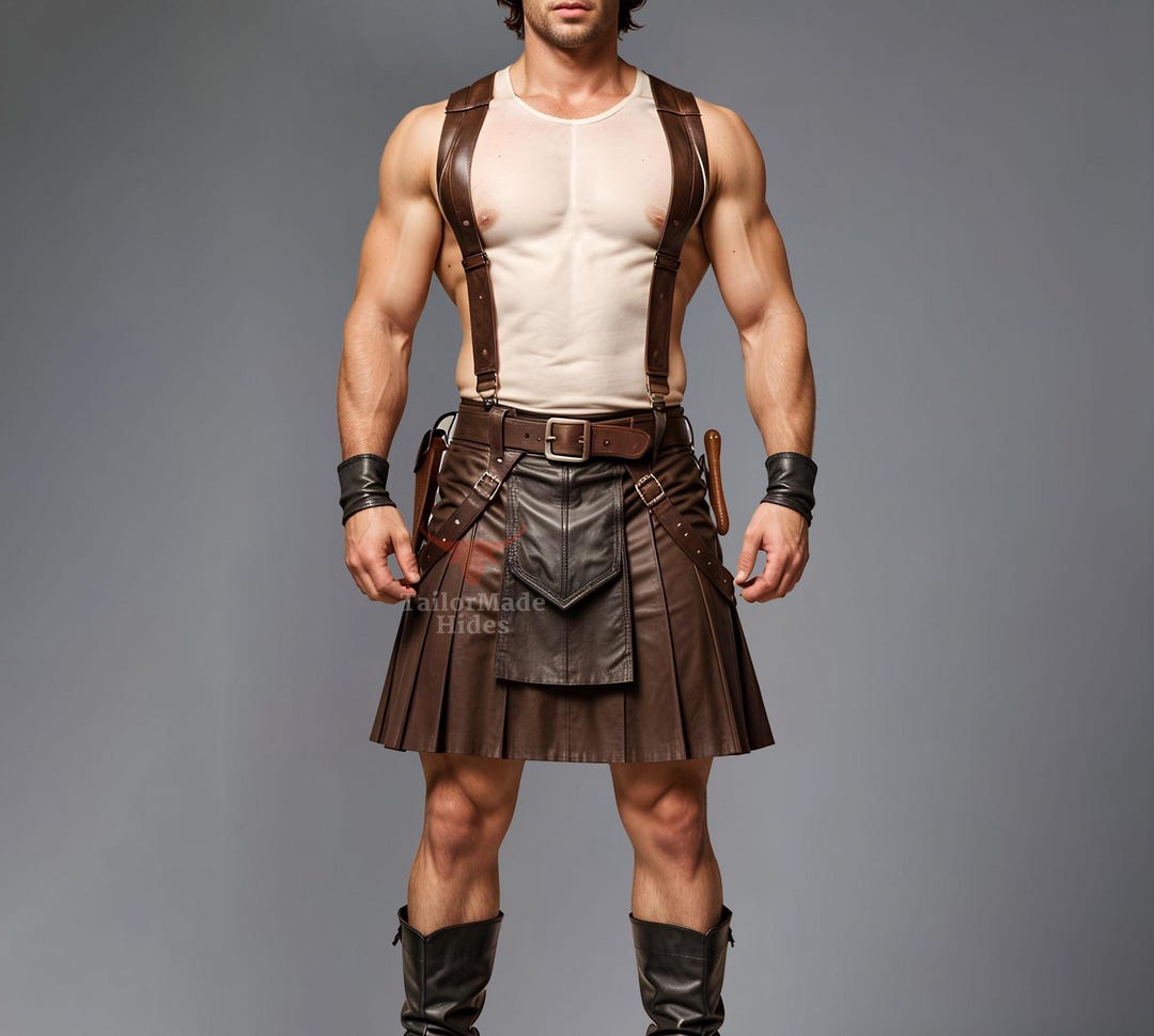 Handcrafted Brown Leather Kilt: Gladiator Cosplay Costume - Etsy UK