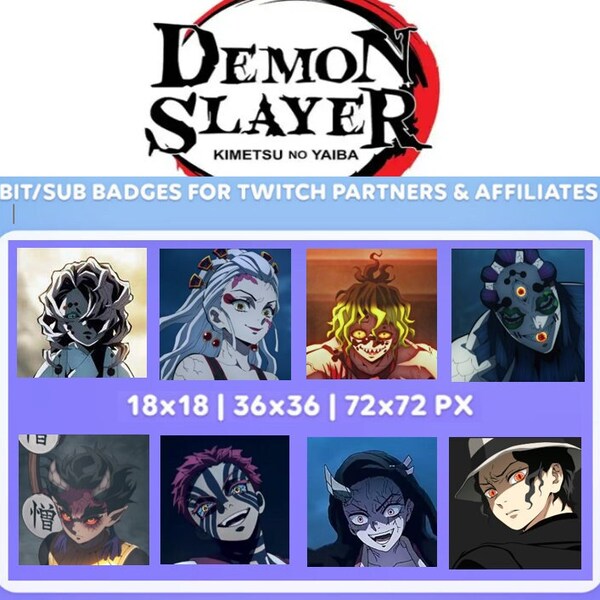 Demon Slayer Twitch Sub Badges - Etsy